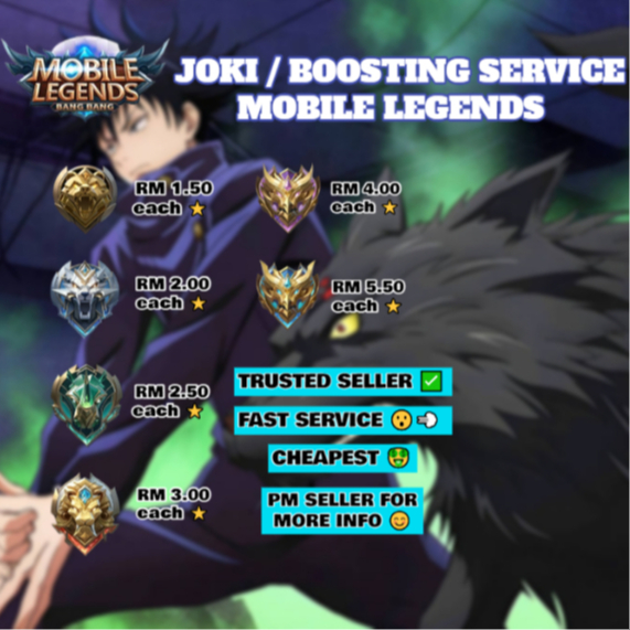MLBB BOOSTING SERVICES/JOKI ML Mobile Legends Boost Rank | Shopee Malaysia