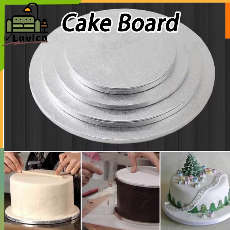 【MY】Papan Kek Tebal Silver Cake Board Round 12mm Thickness Cake Board 7 ...
