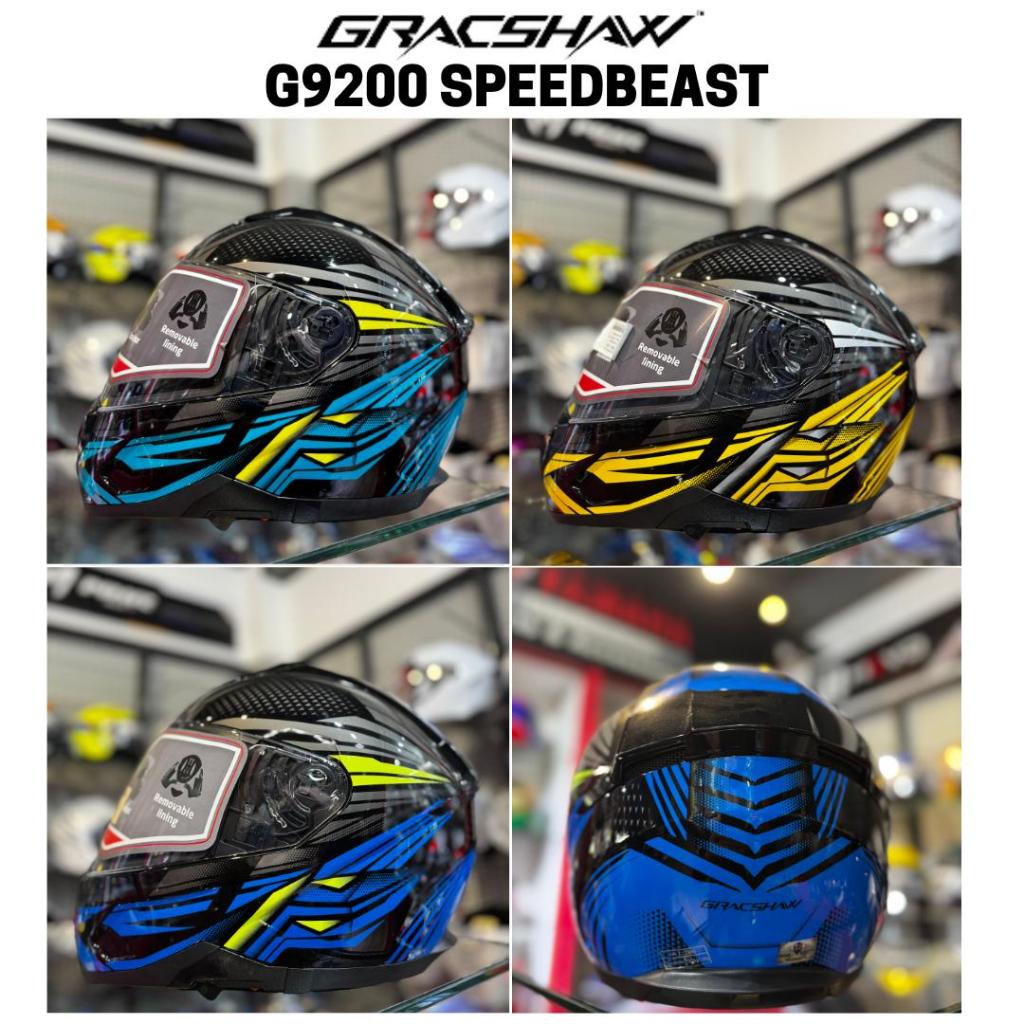 GRACSHAW FULLFACE HELMET GRADIO SPEEDBEAST BLUE CYAN RED YELLOW FULL ...