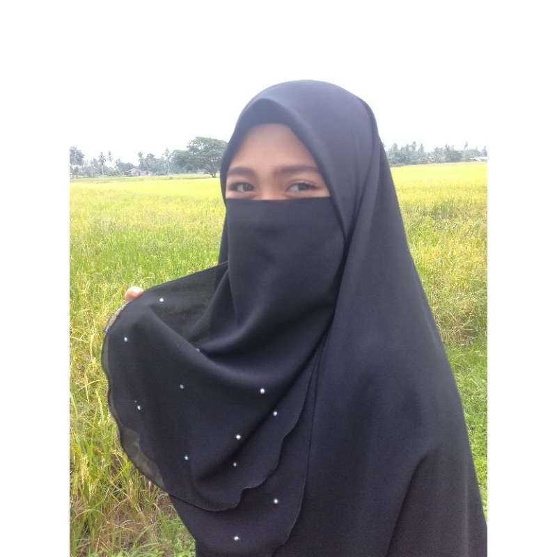 F.Zahrah Purdah Full Diamond Tali @ Getah/ Purdah 2 Layer Diamond ...