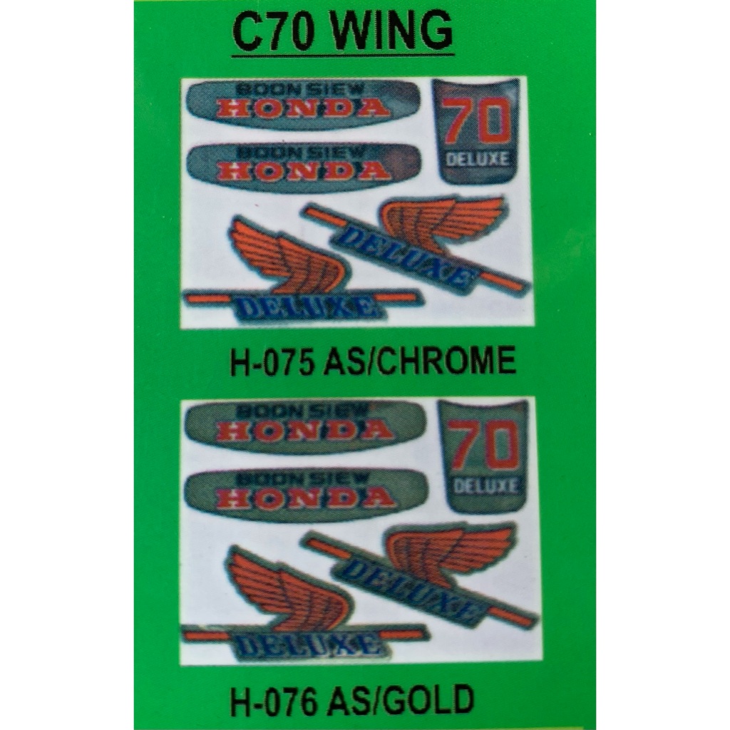 STICKER BODY STRIPE C70 DELUXE CHROME WING GOLD | Shopee Malaysia