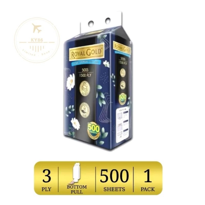 Royal Gold Bottom Pull Softpack Tissue-500's#soft#tisu#paper#tissue ...