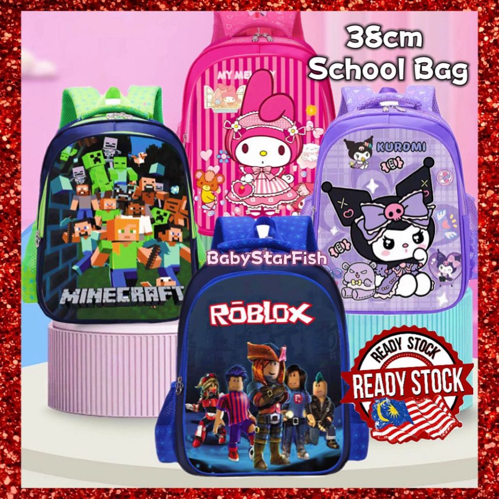 Ready Stocks 38cm School bag backpack beg sekolah rendah kids Kuromi ...