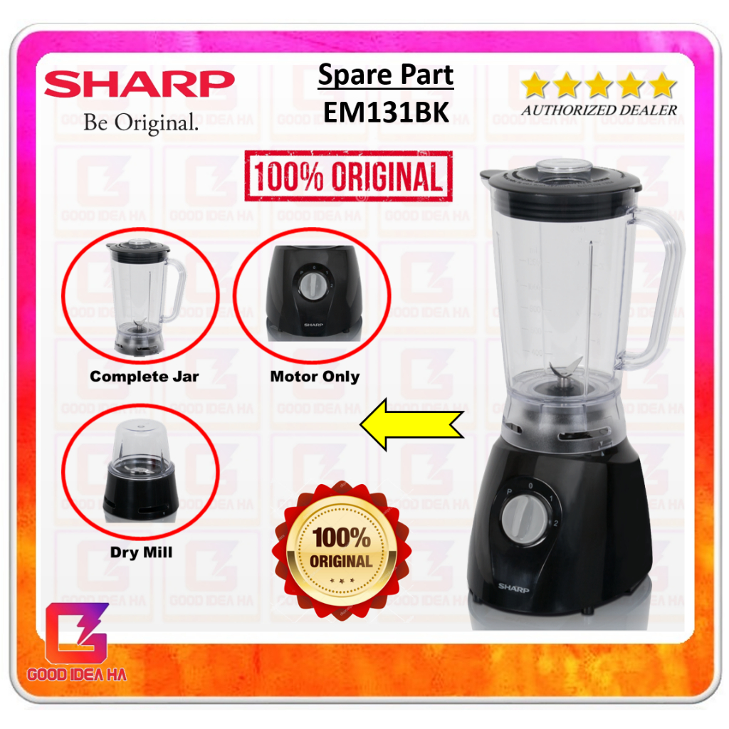 【ACCESSORIES】100% ORIGINAL - FOR SHARP BLENDER EM130WH / EM131BK (JUG ...