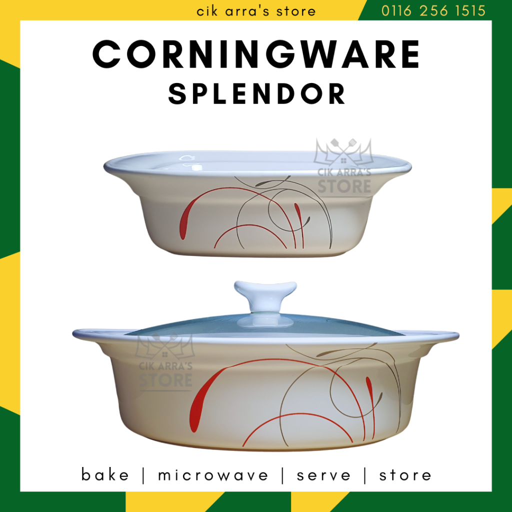 Corningware Splendor Corelle Ceramic Baking Dish Casserole Server Bekas ...