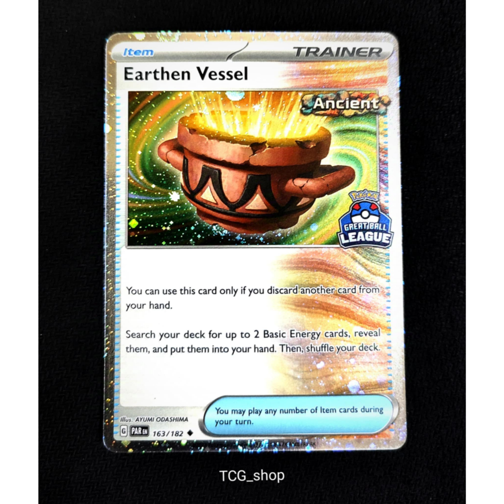 Pokemon TCG Earthen Vessel 163/182 Great Ball League Stamp ( with Swirl ...