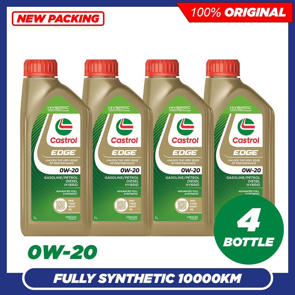(4 BOTTLE) CASTROL EDGE 0W20 SP GF-6 Fully Synthetic Engine Oil (1Lx4 ...