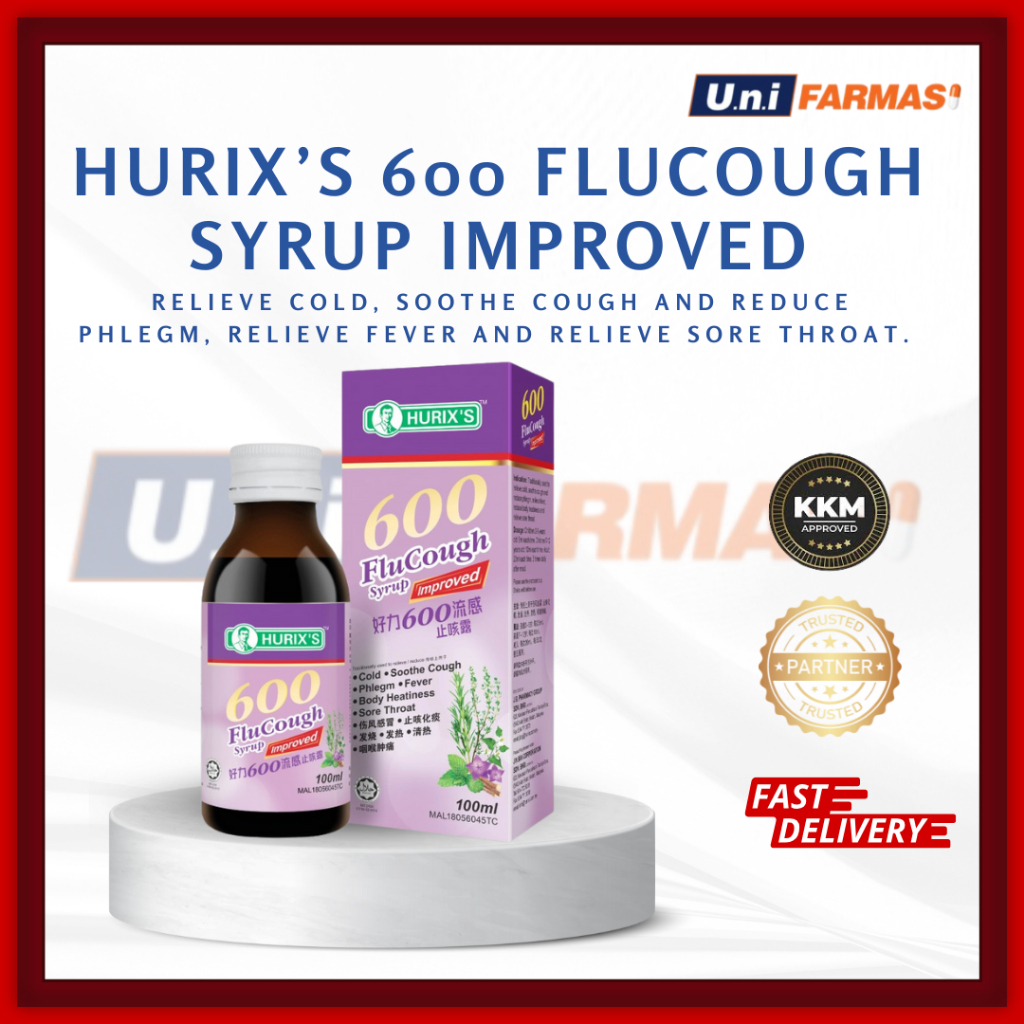 HURIX'S 600 FLUCOUGH SYRUP IMPROVED 100ML | Shopee Malaysia