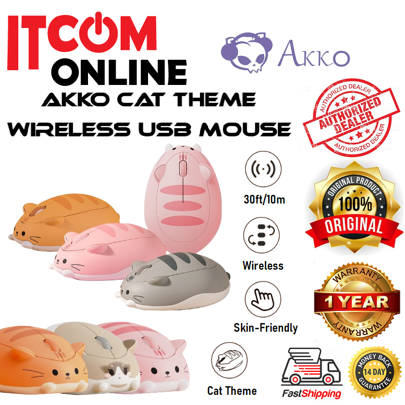 AKKO CAT THEME WIRELESS USB MOUSE (RAGDOLL/OYEN/ GARY MIMO/FORTUNE CAT ...