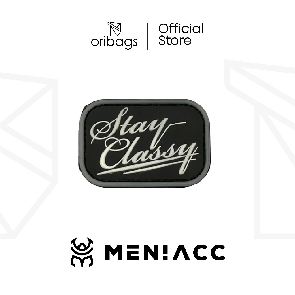 The Meniacc Stay Classy PVC Velcro Patch - Grey | Shopee Malaysia