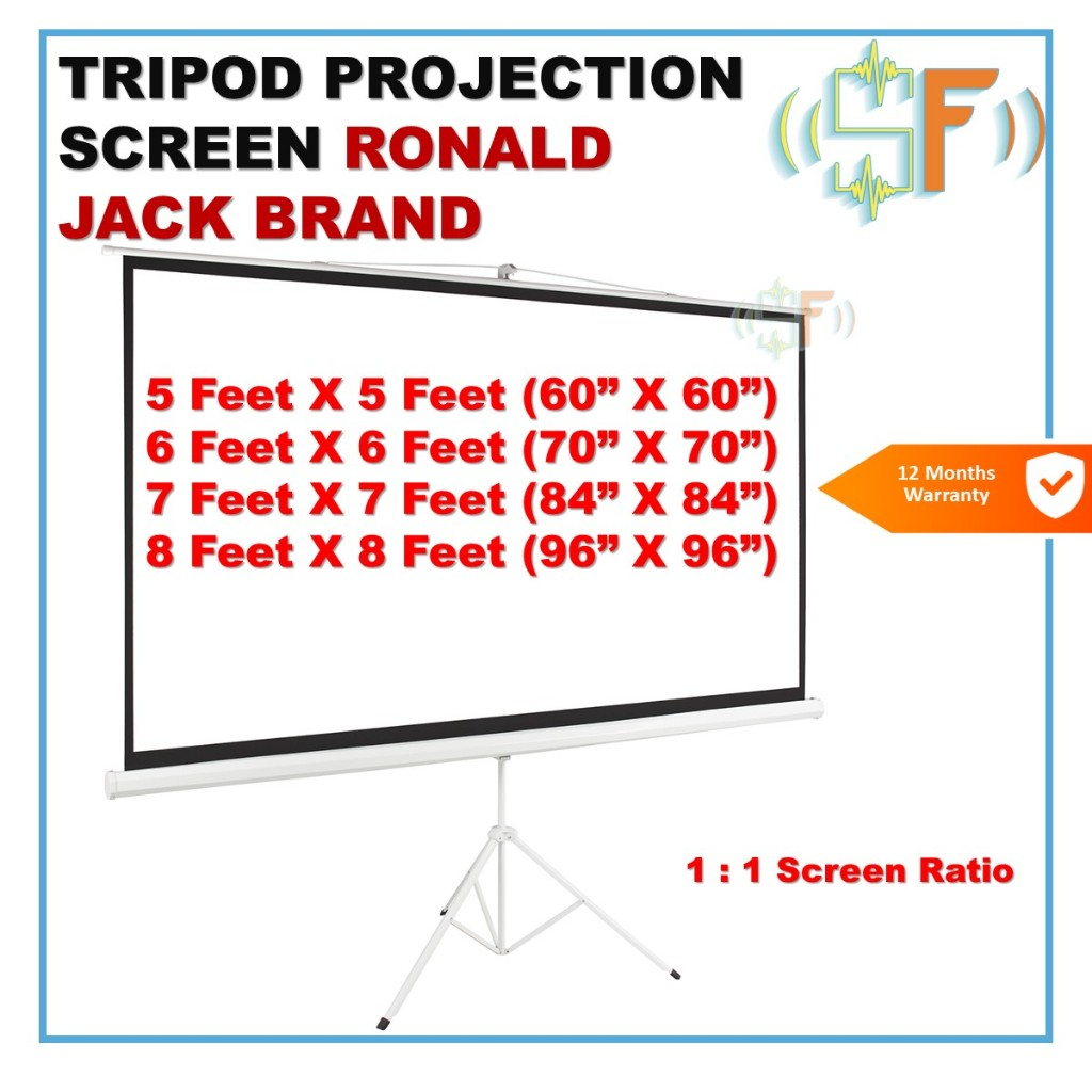 Portable Projector Tripod Projection Screen Ronald Jack Brand 5X5 6X6 ...