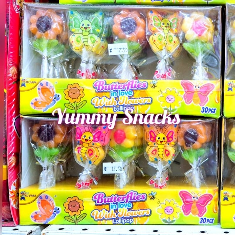 (30pcs) Alibaba Butterflies in love with Flowers Lollipop Mix Fruit ...