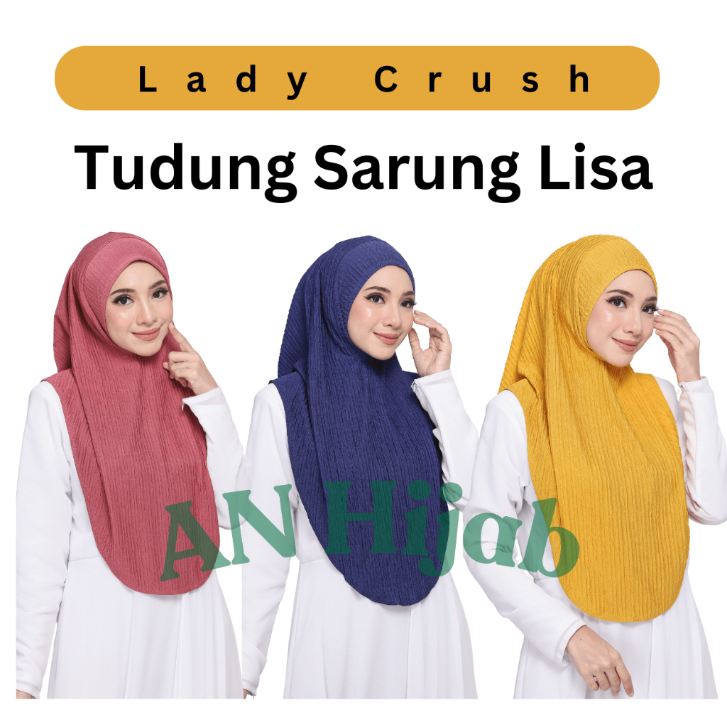 Tudung Raya Tudung Sarung Lisa Instant Muslimah Kain Lady Crush ...