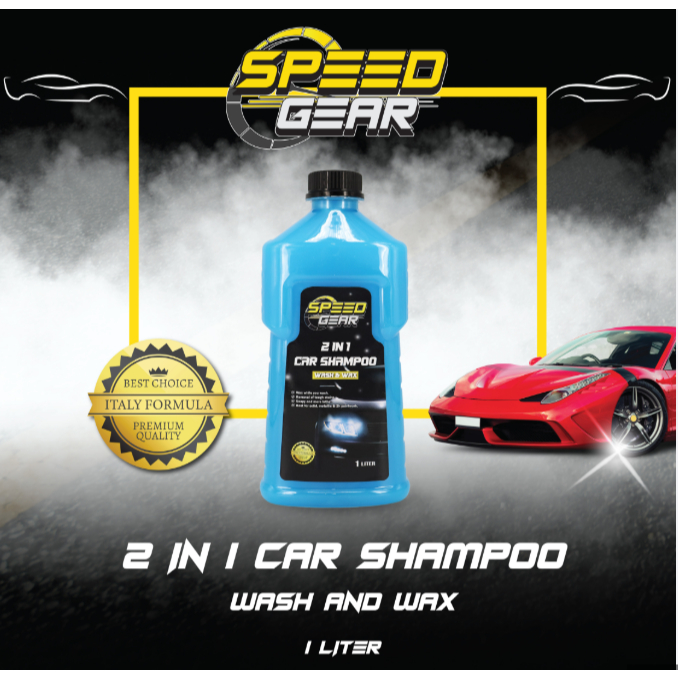 SPEED GEAR Car Care Series Car Shampoo- WASH & SHINE / WAX- 1000ML ...