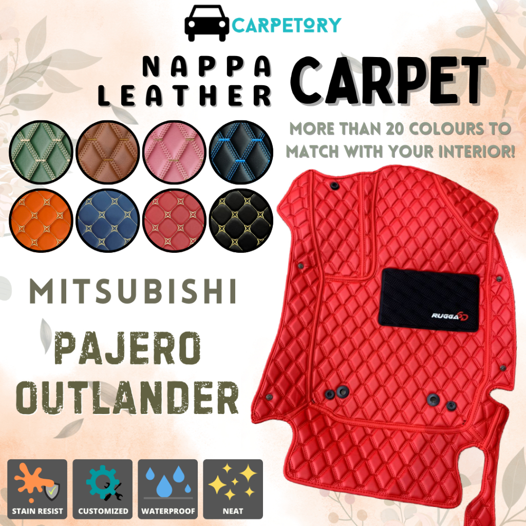 MITSUBISHI PAJERO SPORT OUTLANDER 5D 6D Car Floor Rear Mat Liner Carpet ...