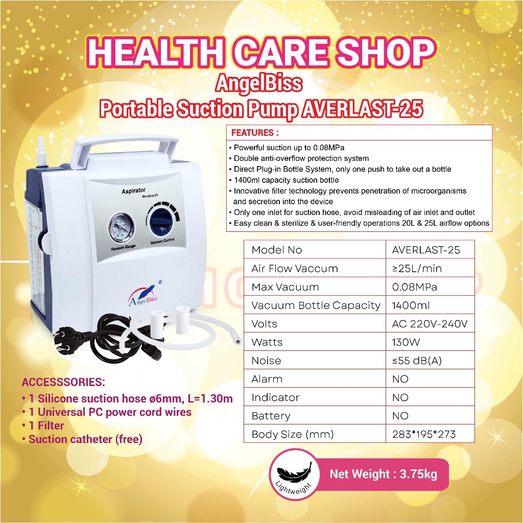 AngelBiss Portable Suction Pump (AVERLAST-18 / AVERLAST-25 / AVERLAST ...