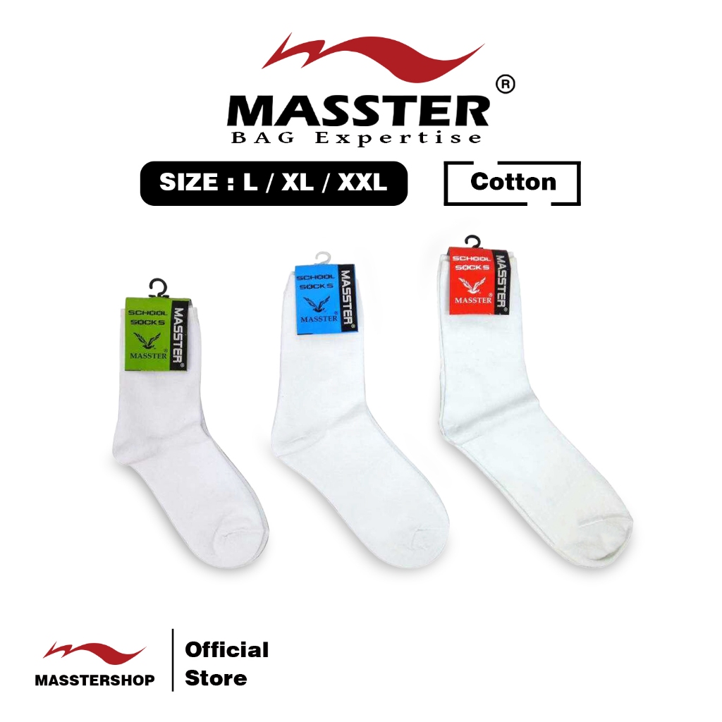 MASSTER (COTTON) School White Sock / Stokin Putih / Stokin Sekolah ...