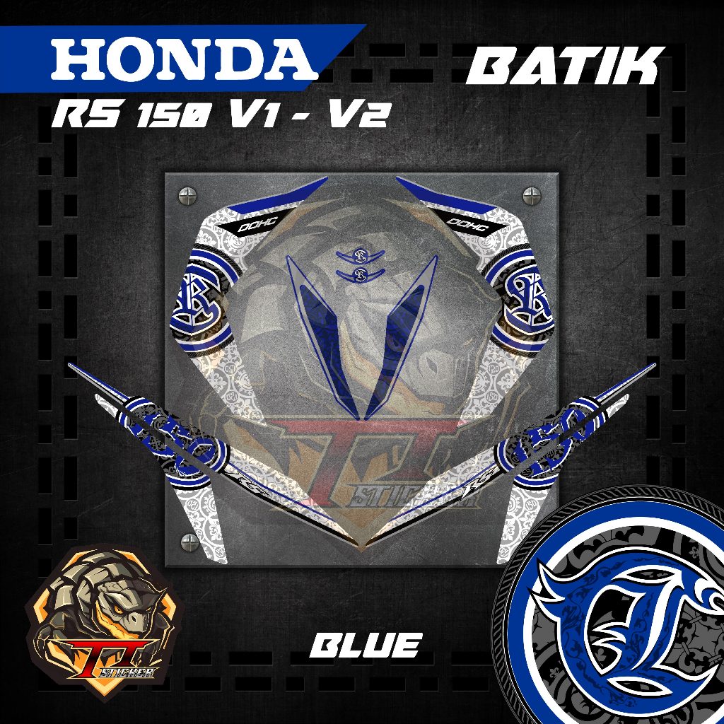HONDA RS 150 V1 V2 CUSTOM DESIGN BATIK SPECIAL EDITION BODY STICKER ...
