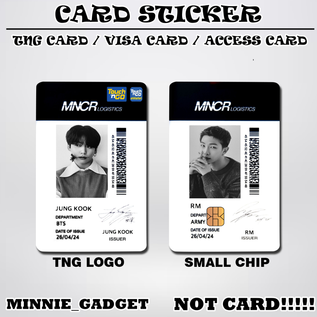 [ BTS ID CARD ] Touch n Go Card Sticker Cover TNG / MASTER / VISA ...