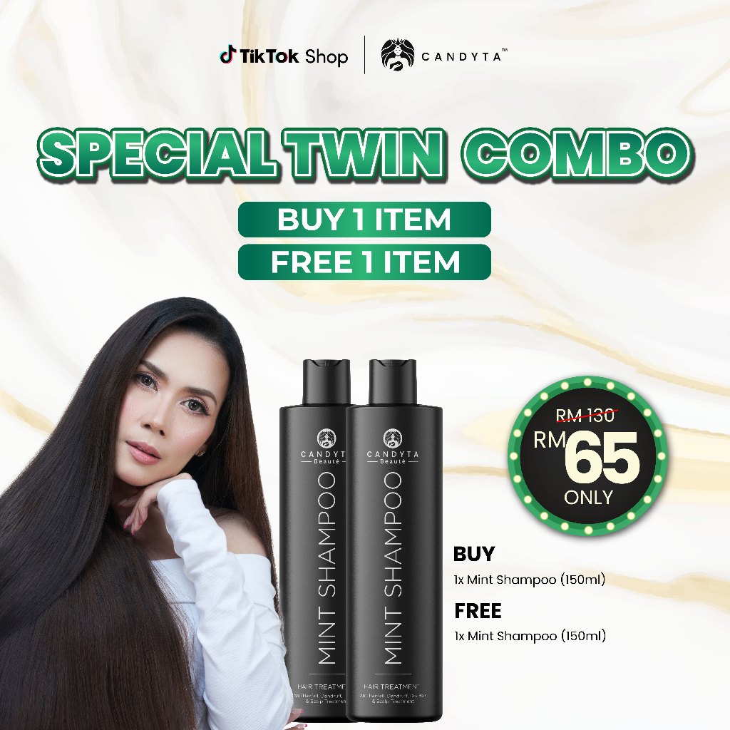 CANDYTA HQ [SPECIAL PROMO TWIN COMBO SHAMPOO MINT 150ML] Ratu Eira Syazira Rambut Wangi Rambut ...