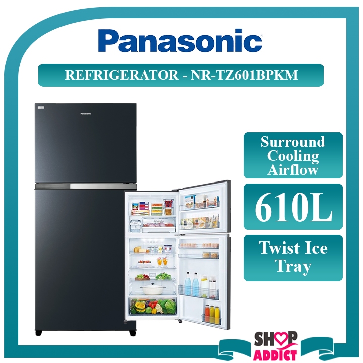 Panasonic 610L Inverter 2-Door Refrigerator NR-TZ601BPKM Peti Sejuk ...