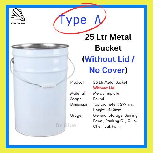 Metal Pail / Used Pail / Recycled 20L / 25L / Tong Putih / Tong Cat ...