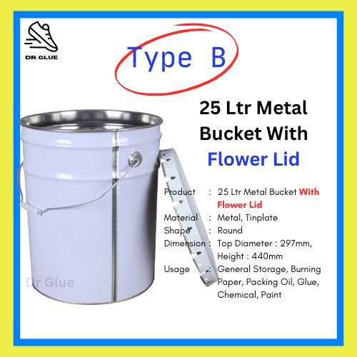 Metal Pail / Used Pail / Recycled 20L / 25L / Tong Putih / Tong Cat ...