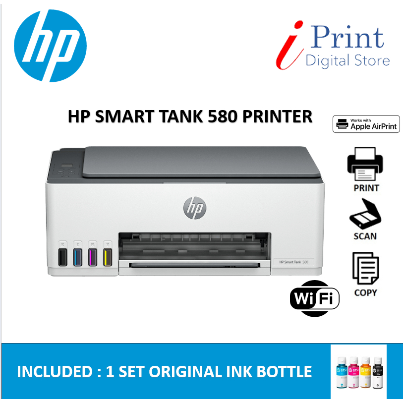 HP 580 / HP 520 PRINTER Smart Tank 520/580 All-in-One Printer LIKE ...