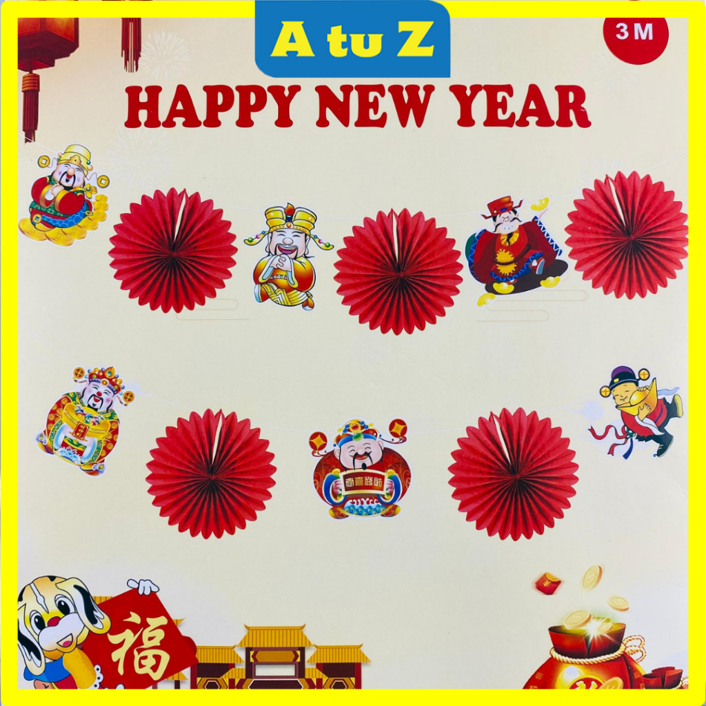 AtuZ [ReadyStock]CNY Deco Hanging Paper/2025 Chinese New Year Backdrop ...