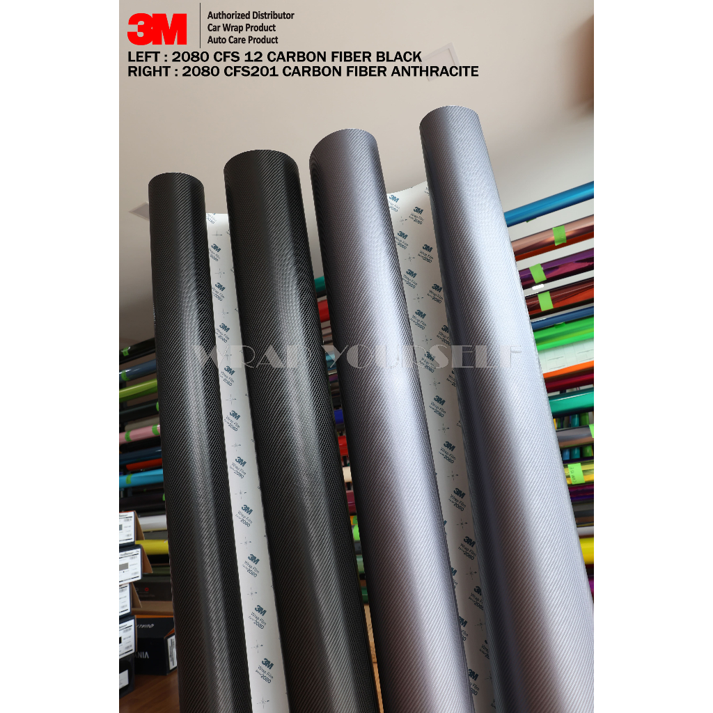 3M 2080 Scotchprint Carbon Fiber Black CFS12 & CARBON FIBER ANTHRACITE ...