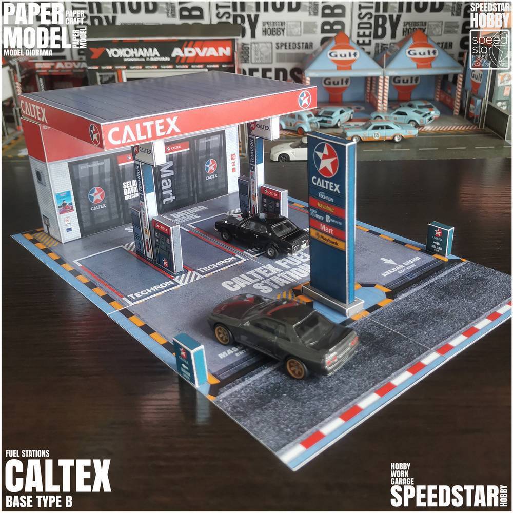 CALTEX Fuel Station 1:64 Paper Model - Base Type B - 28 X 19 CM ...