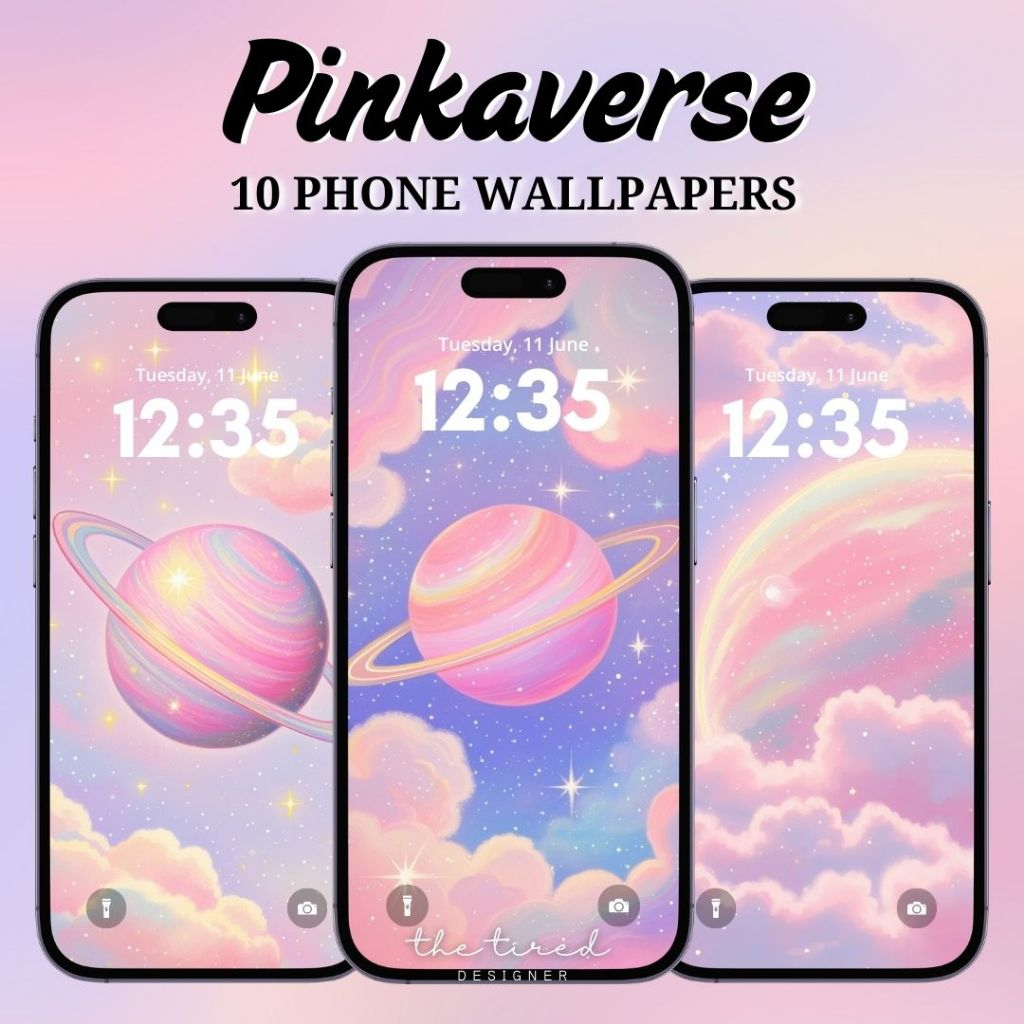 Pinkaverse 10 Wallpapers Aesthetic Homescreen Phone Lockscreen Digital ...