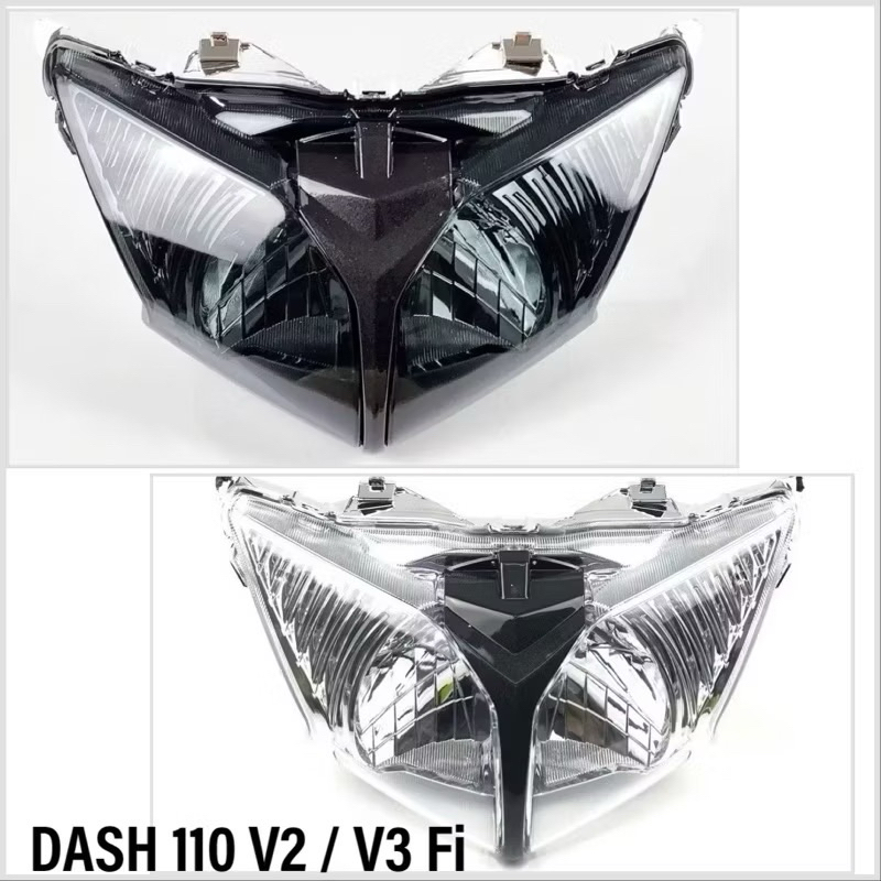 HONDA DASH110 V2 DASH 110 2 CARBURETOR VERISON / DASH V3 Fi FUEL INJECTION HEAD LAMP ASSY LAMPU ...