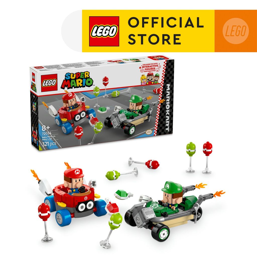 LEGO Super Mario 72034 Mario Kart – Baby Mario vs. Baby Luigi (321 ...
