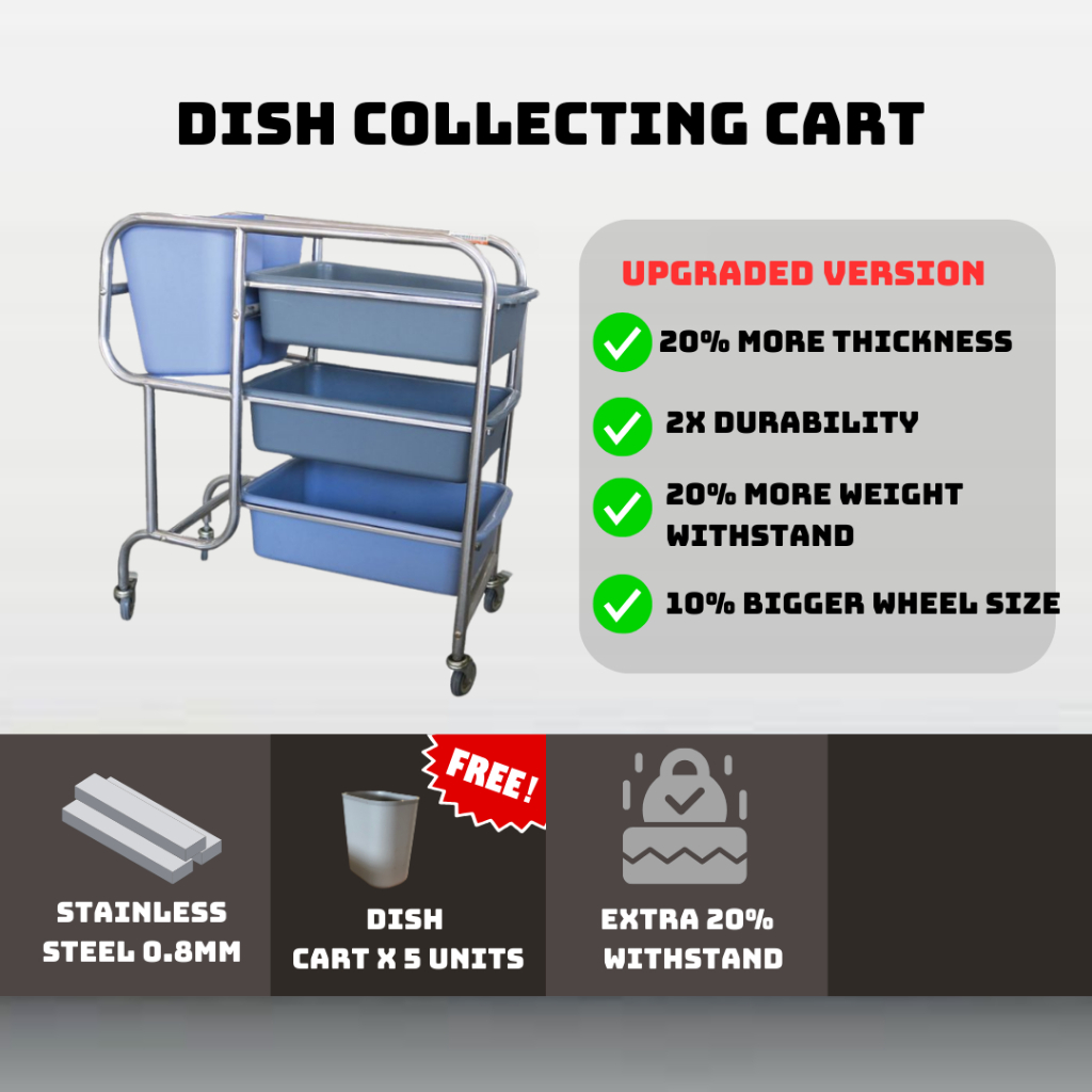 Multi function 3 Tier Trolley Dish Storage Rack with Baskets and Bin ...