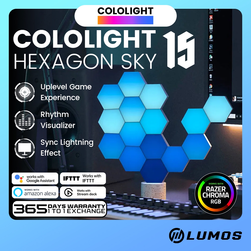 COLOLIGHT HEXAGON SKY RGB Light Pro Gaming Light Creative Smart Control ...