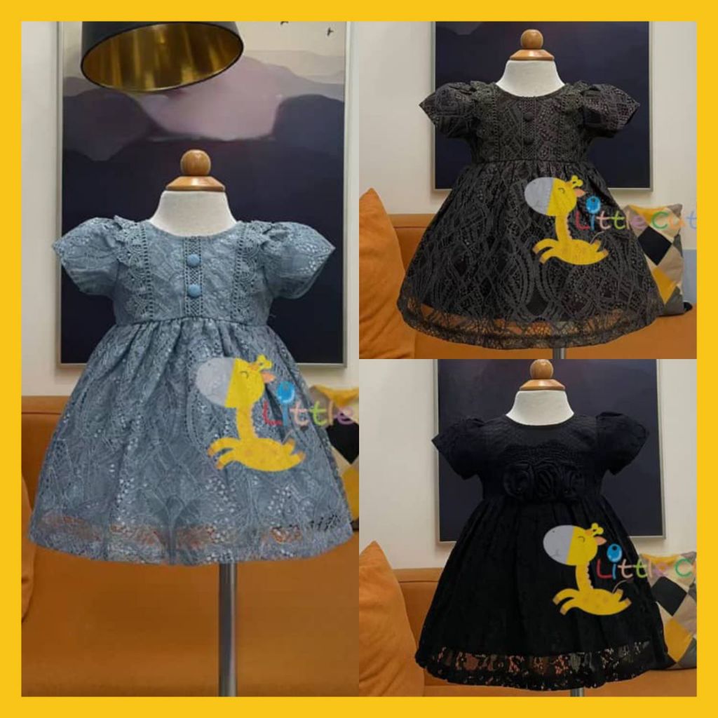 Little Cutie BGD60 Newborn Baby Girl Gown Baby Girl Lacey Dress (Gaun ...