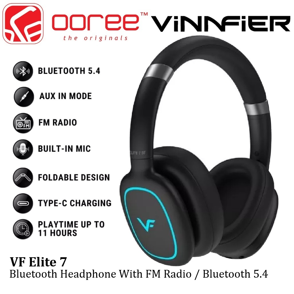 VINNFIER VF ELITE 7 BLUETOOTH WIRELESS HEADPHONE WITH / FM RADIO ...