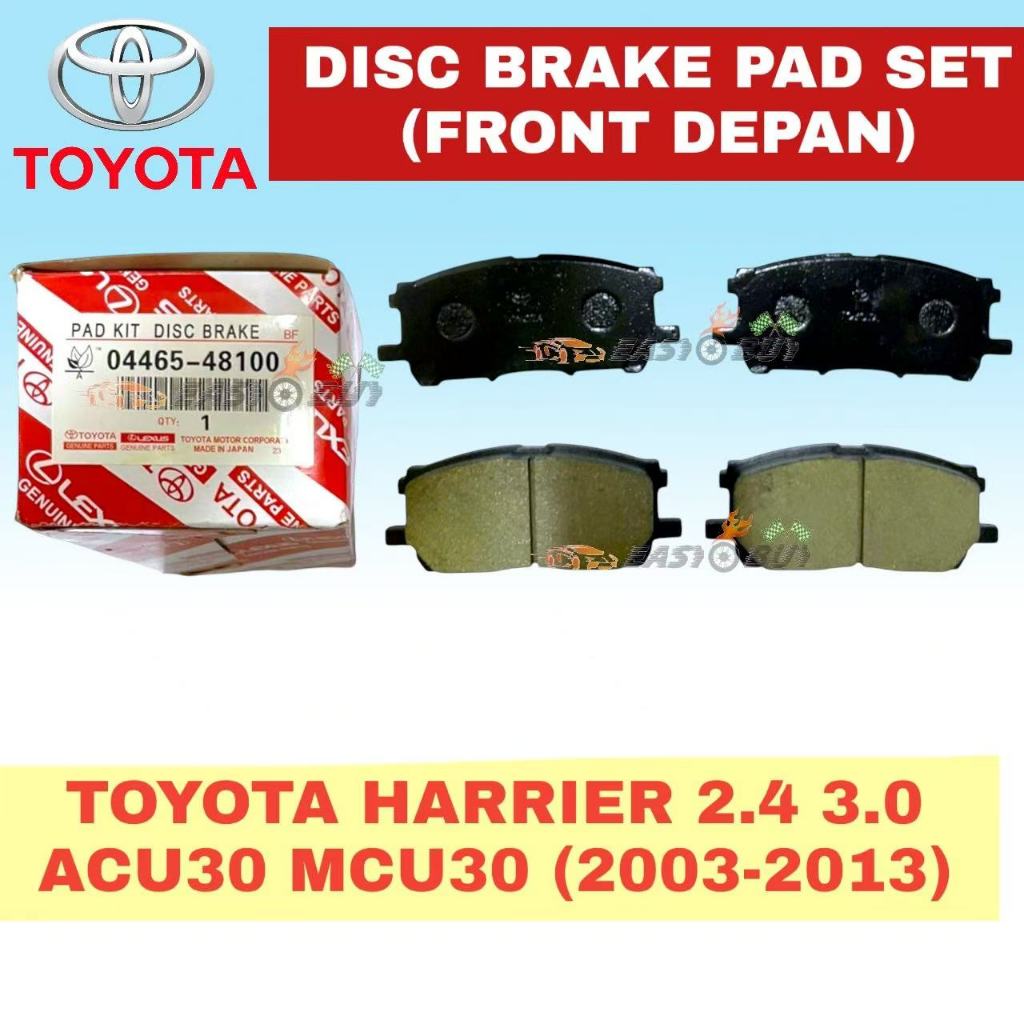 ORIGINAL TOYOTA DISC BRAKE PAD SET (FRONT DEPAN) - TOYOTA HARRIER 2.4 3 ...