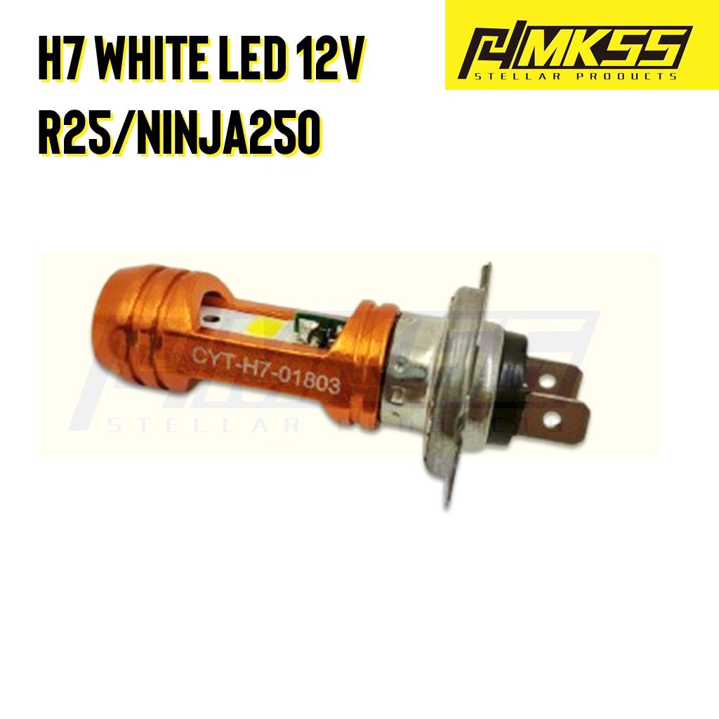 READY STOCK MOTORCYCLE FRONT BULB WHITE LED H7 YAMAHA R25 / NINJA 250 ...
