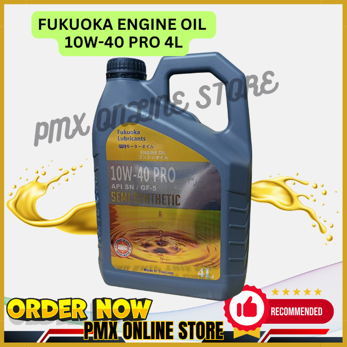 FUKUOKA LUBRICANTS 10W-40 PRO API SN/GF-5 SEMI SYNTHETIC (4L) ENGINE ...