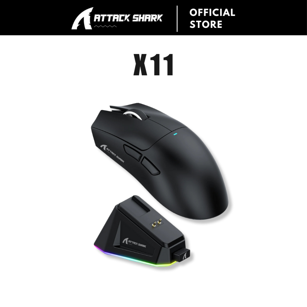 ATTACK SHARK X11 Wireless Gaming Mouse 3 Modes Connection PAW3311 ...