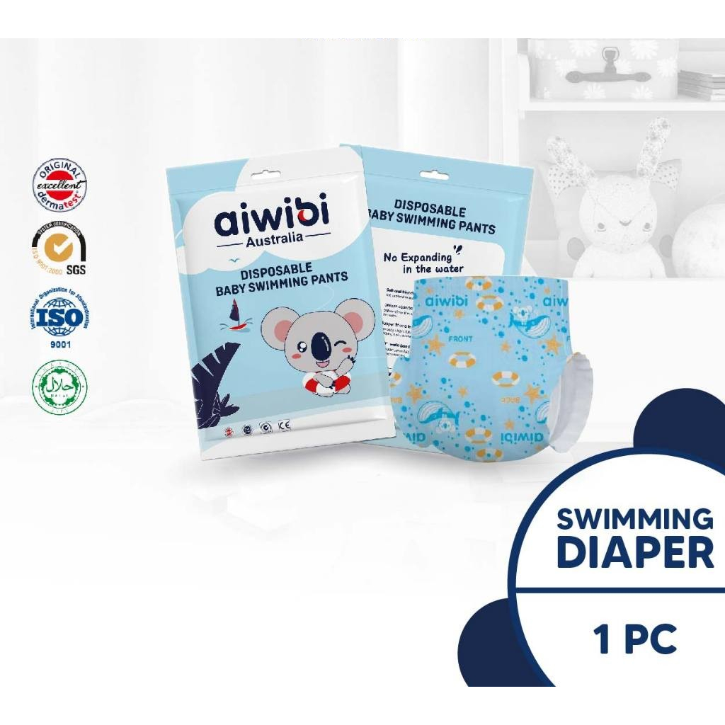 AIWIBI DISPOSABLE BABY SWIMMING PANTS (INDIVIDUAL PACK 1 PC) | Shopee ...