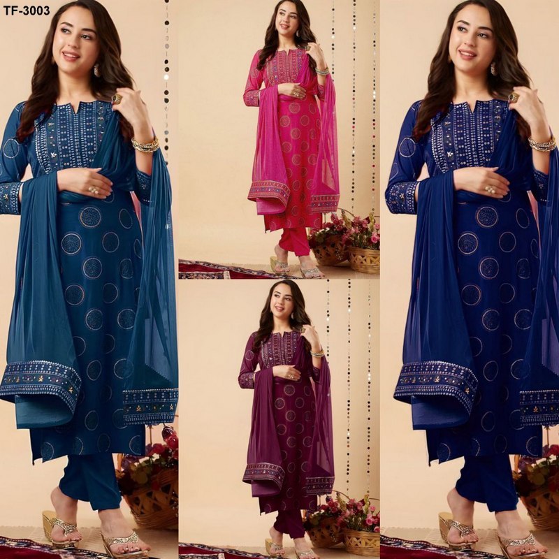 Elegance Redefined Stunning Rayon Suit Set with Dupatta | Shopee Malaysia