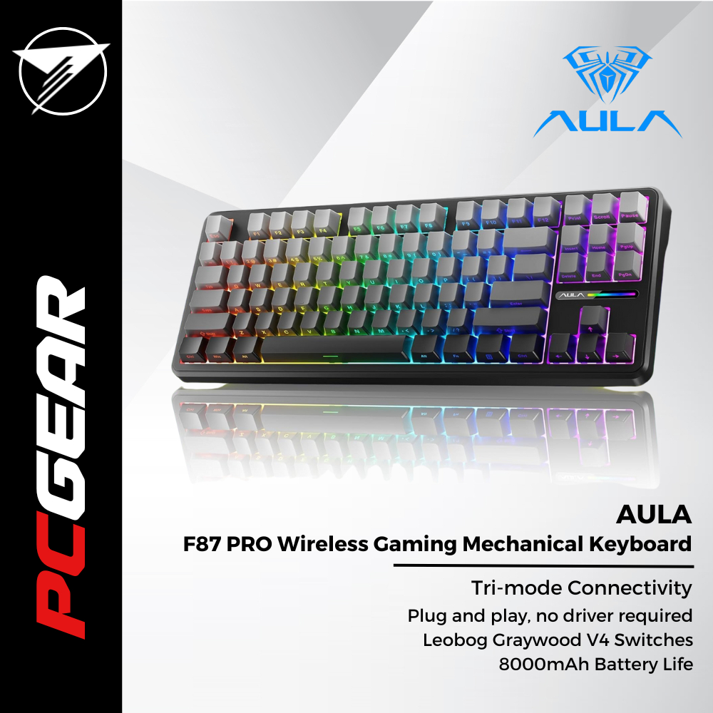 AULA F87 F87pro 87Keys Tri-Mode Mechanical Keyboard RGB Hot-Swap Wireless Customized Keyboard ...