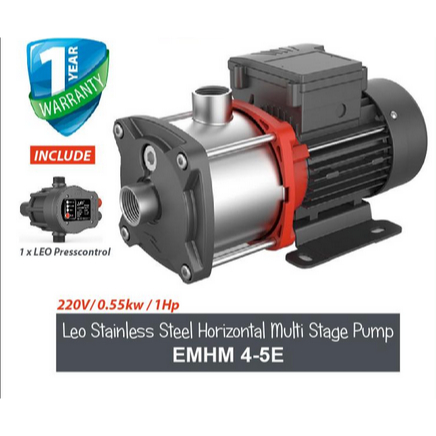 [100% ORIGINAL] LEO EMHM4-5E / EMHM 4-5E 1HP Stainless Steel Horizontal ...