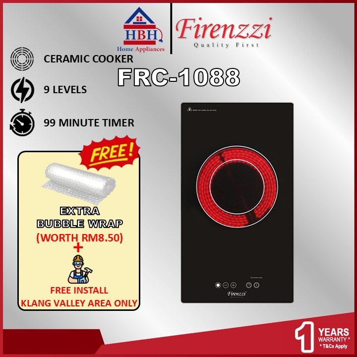 [RM49 Install] Firenzzi 53cm FRC-1088 2200W Domino Ceramic Crystal ...