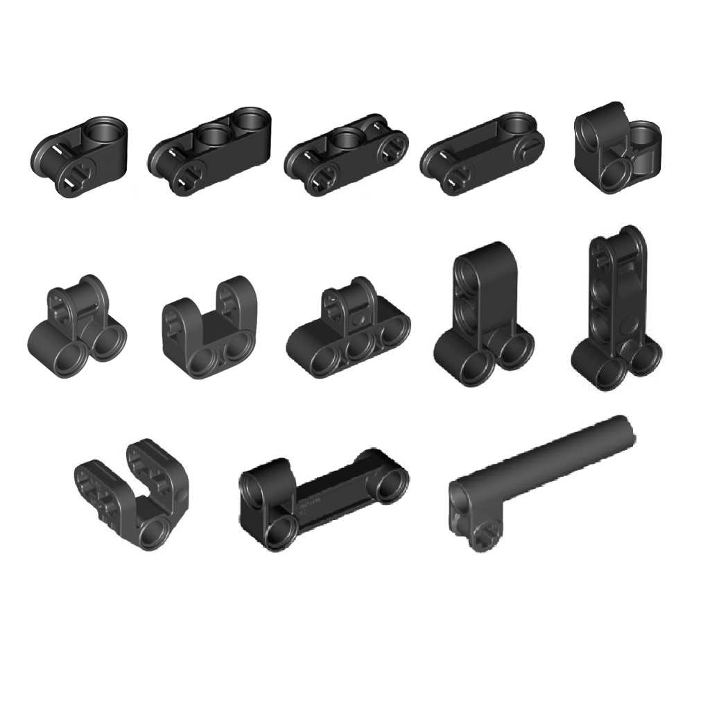 Lego Technic Parts - Black Perpendicular Connector All Types (Axle Pin ...