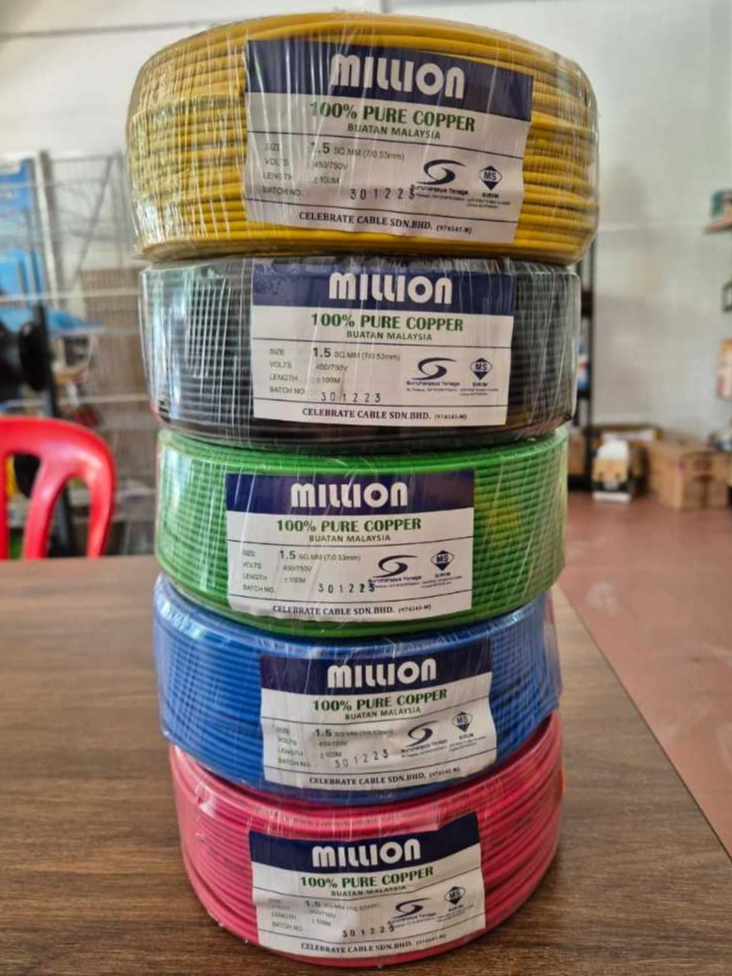 Million Pure Copper pvc insulated cable | Shopee Malaysia