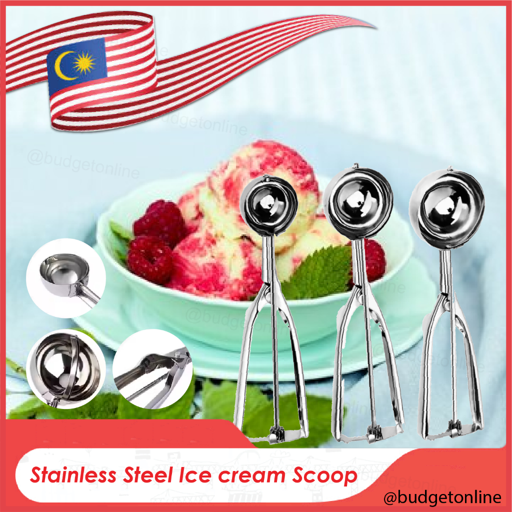 Stainless Steel Ice Cream Scoop Cookie Scoop Round Fruit Baller/Skop ...